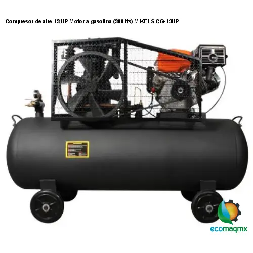 Ecomaqmx Compresor De Aire 13 Hp Motor A Gasolina 300 Lts Mikels Cg