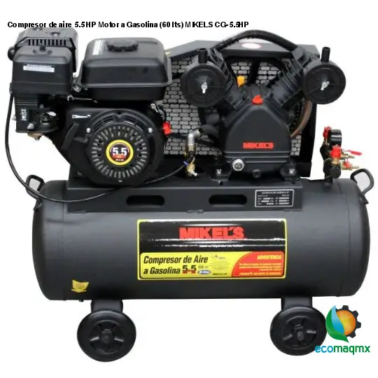 Ecomaqmx Compresor De Aire 55 Hp Motor A Gasolina 60 Lts Mikels Cg