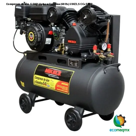 Ecomaqmx Compresor De Aire 55 Hp Motor A Gasolina 60 Lts Mikels Cg