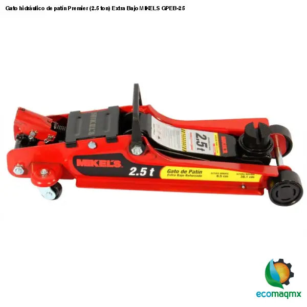 Ecomaqmx Gato Hidráulico De Patín Premier 25 Ton Extra Bajo Mikels